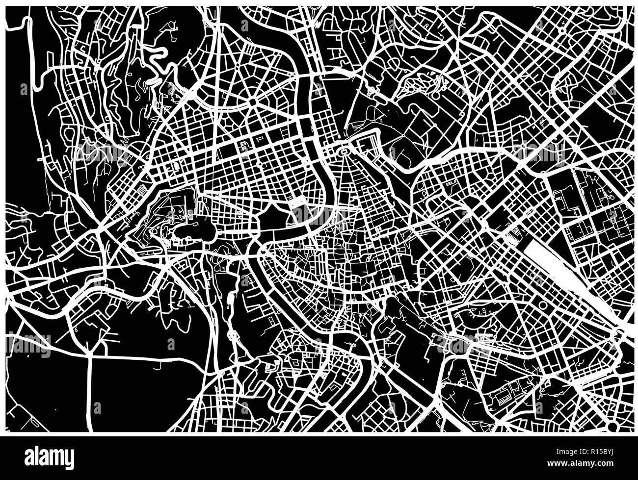 Rome city map Black and White Stock Photos & Images - Alamy