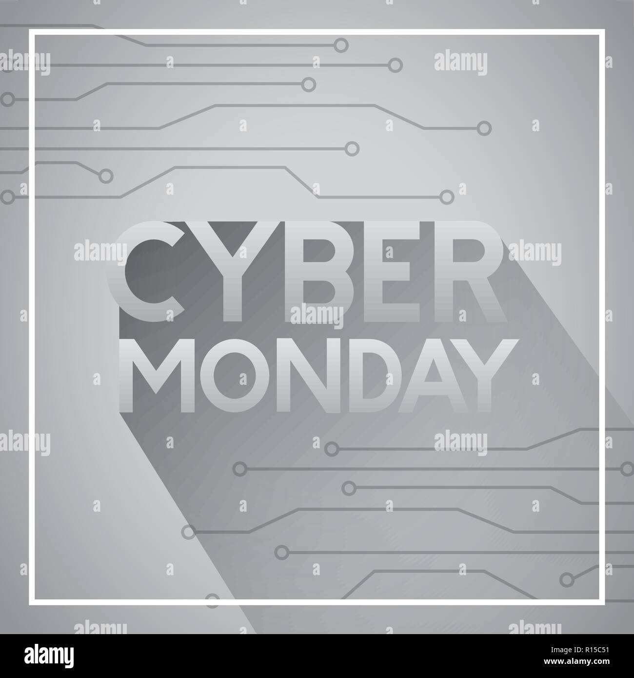 cyber monday frame sign circuit background vector illustration Stock ...