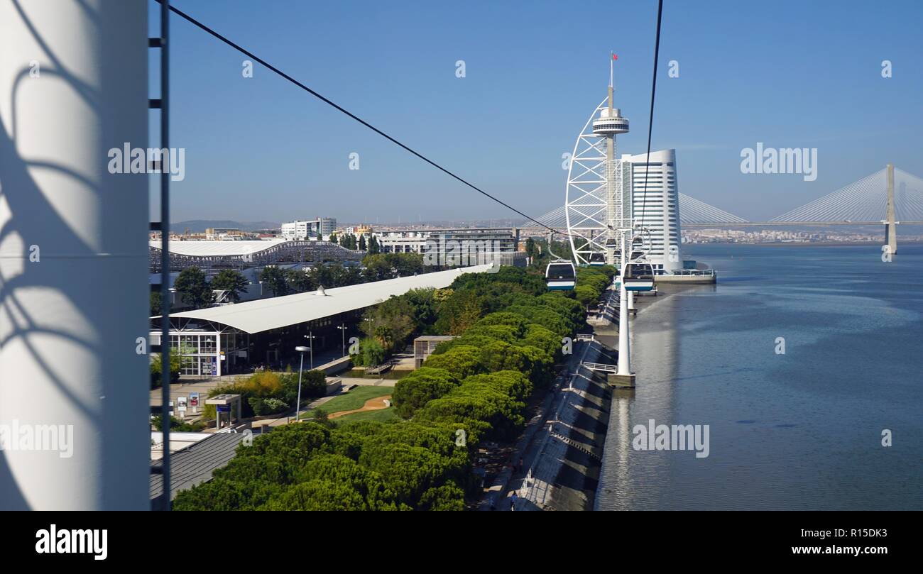 modern new cable car at lisbon in portugal Stock Photo - Alamy