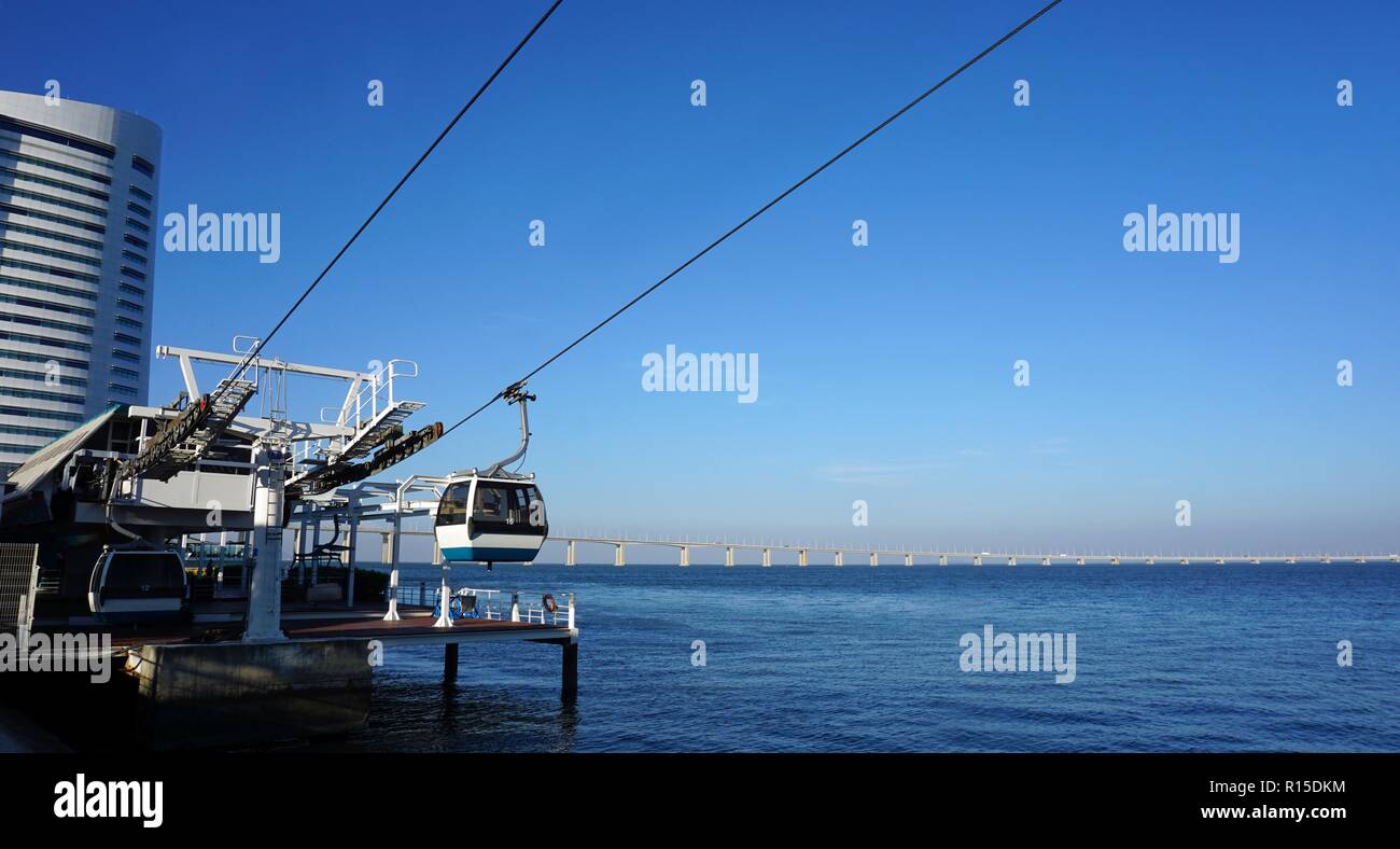 modern new cable car at lisbon in portugal Stock Photo - Alamy