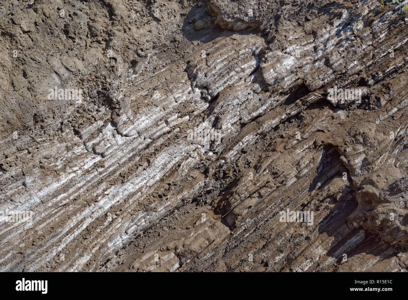 Rock wall with diagonal structure as a background. Portuguese island of ...