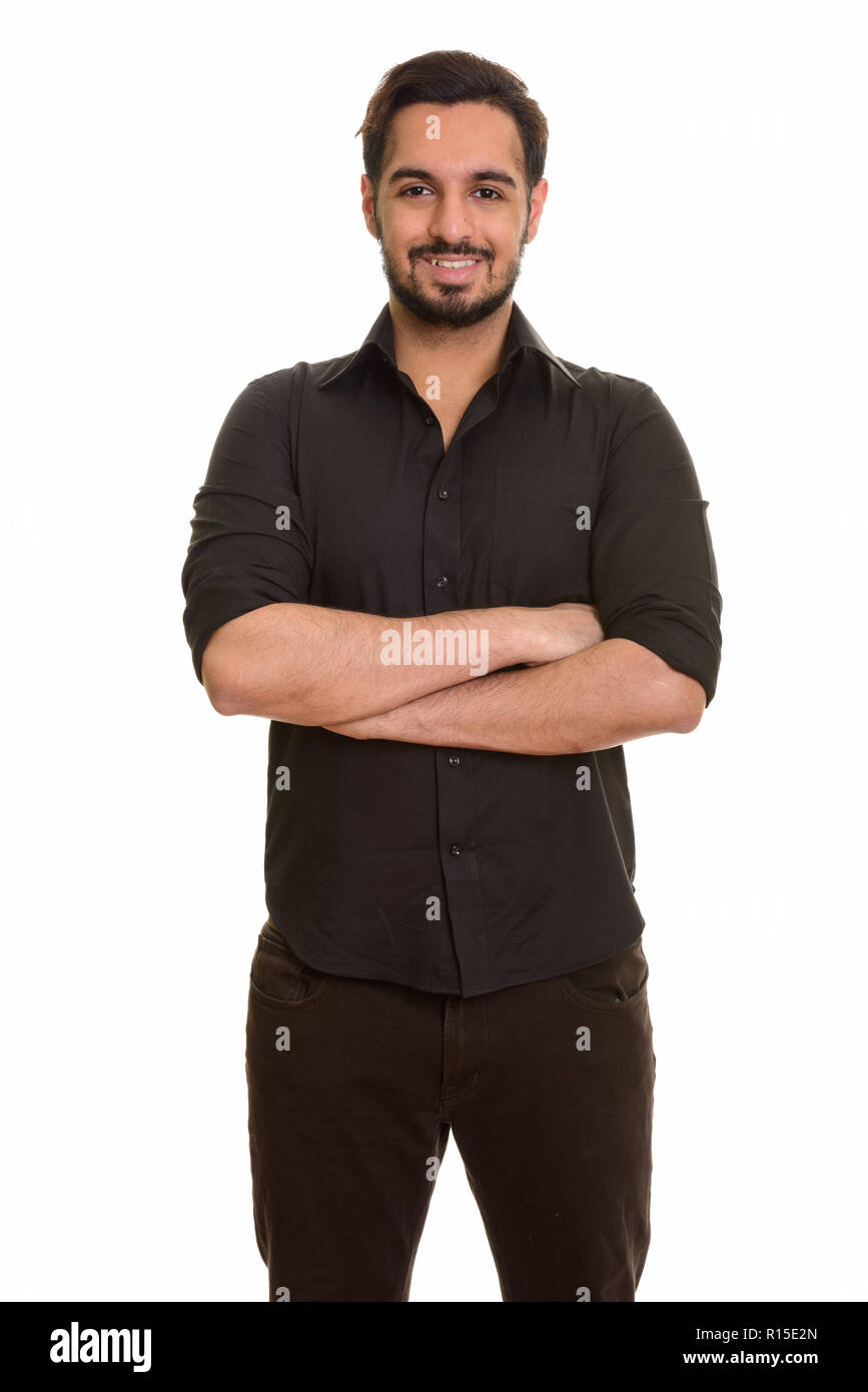 Portrait of young happy Indian man smiling Stock Photo - Alamy