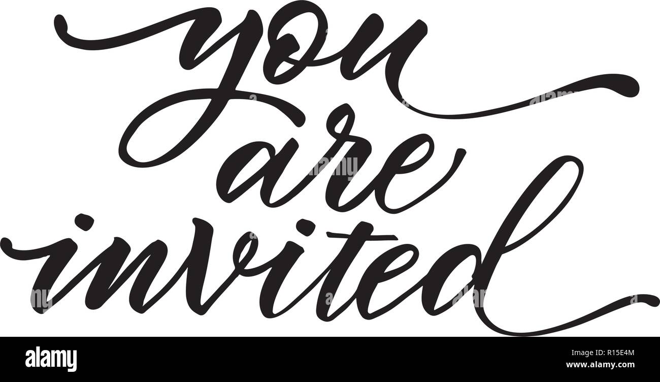 You are invited text vector on white background. Lettering for ...