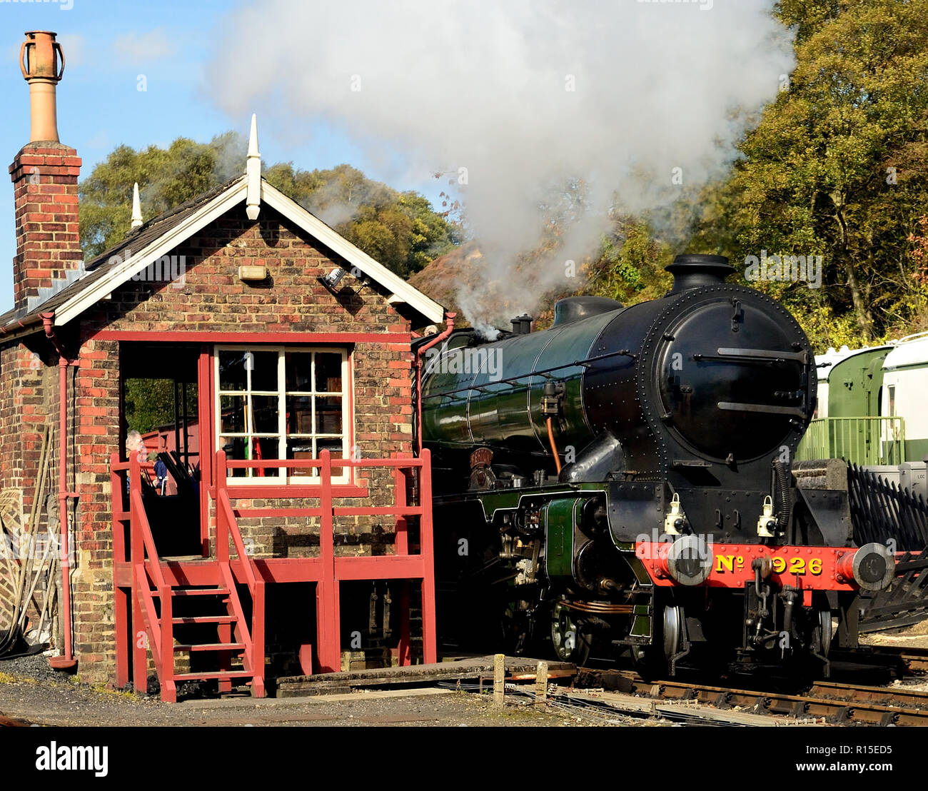 Briefly running without its smoke deflectors, SR Schools class No 926 ...