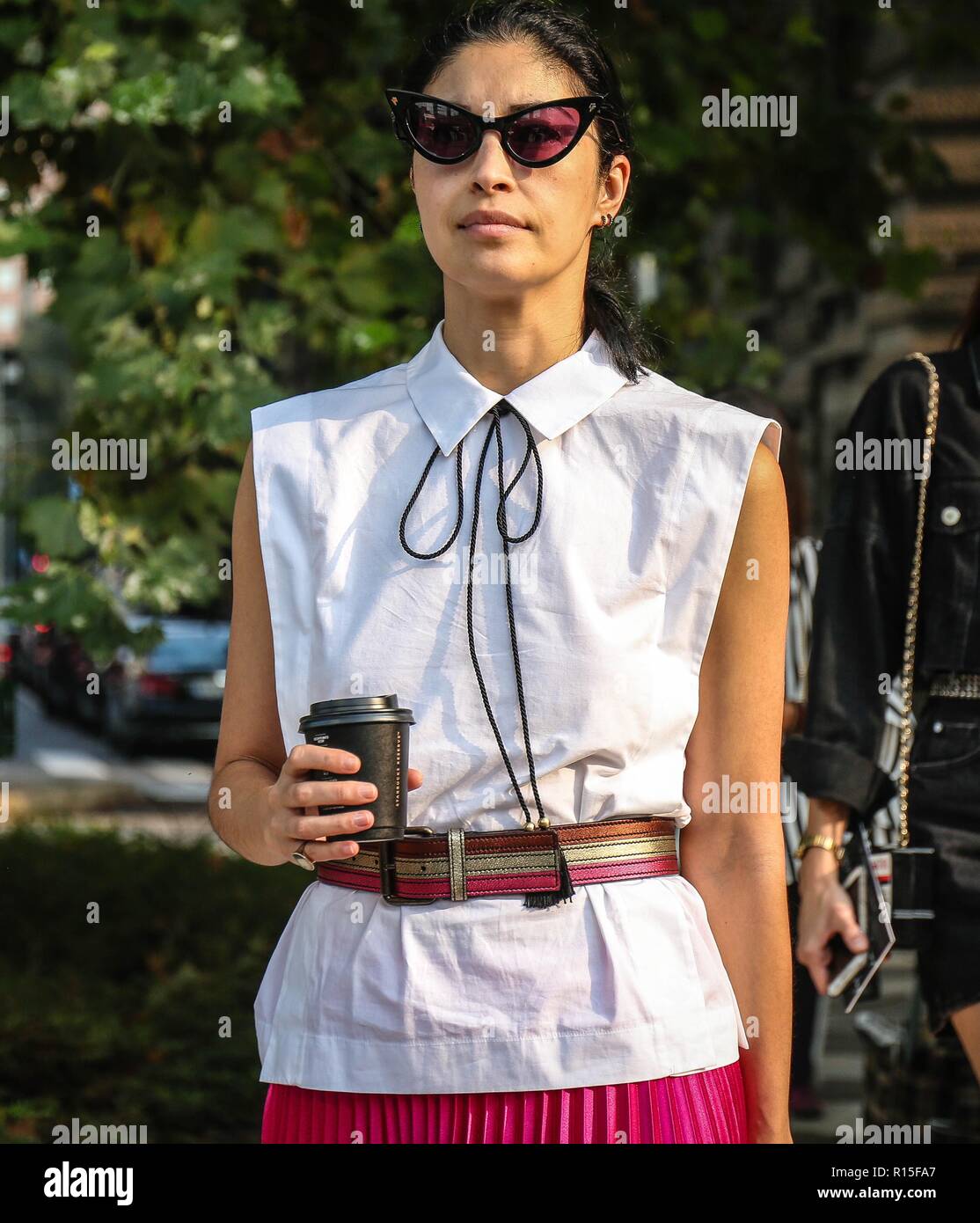 MILAN, Italy- September 19 2018: Caroline Issa on the street during the ...
