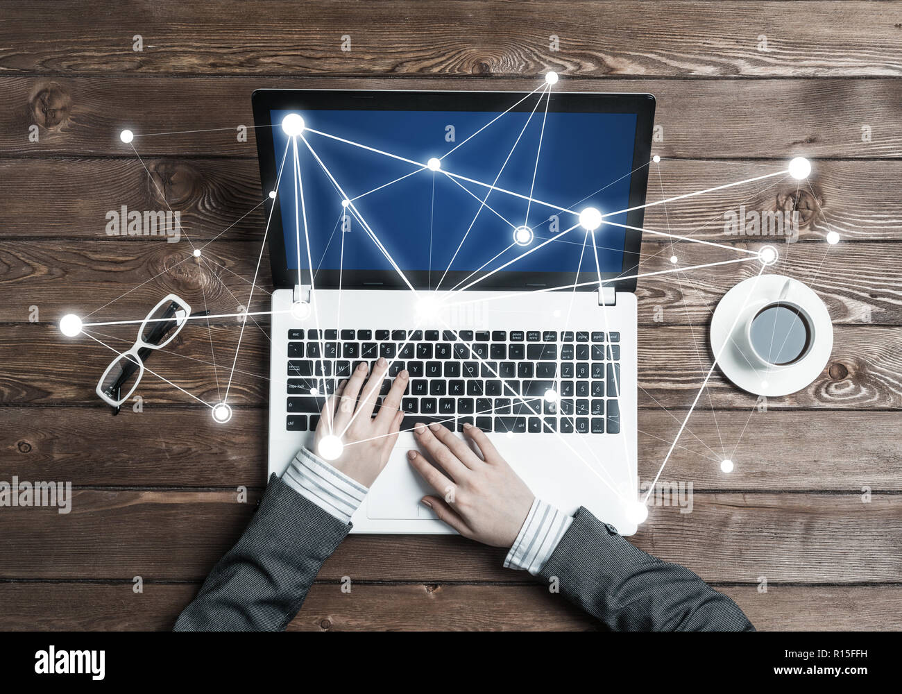 Concept of social connection and networking with social connection ...