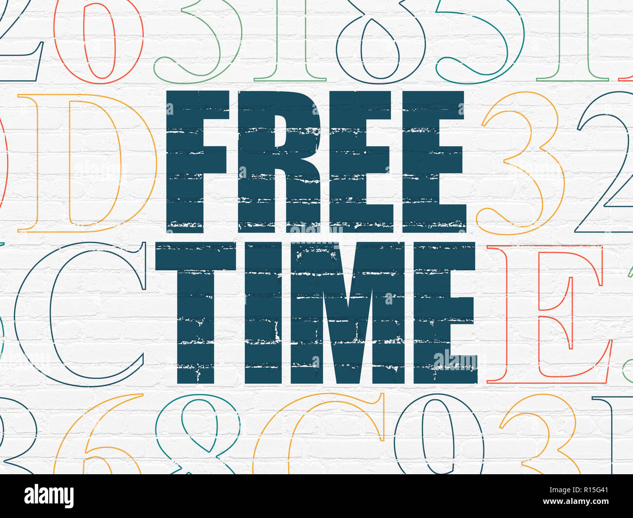 Timeline concept: Free Time on wall background Stock Photo - Alamy