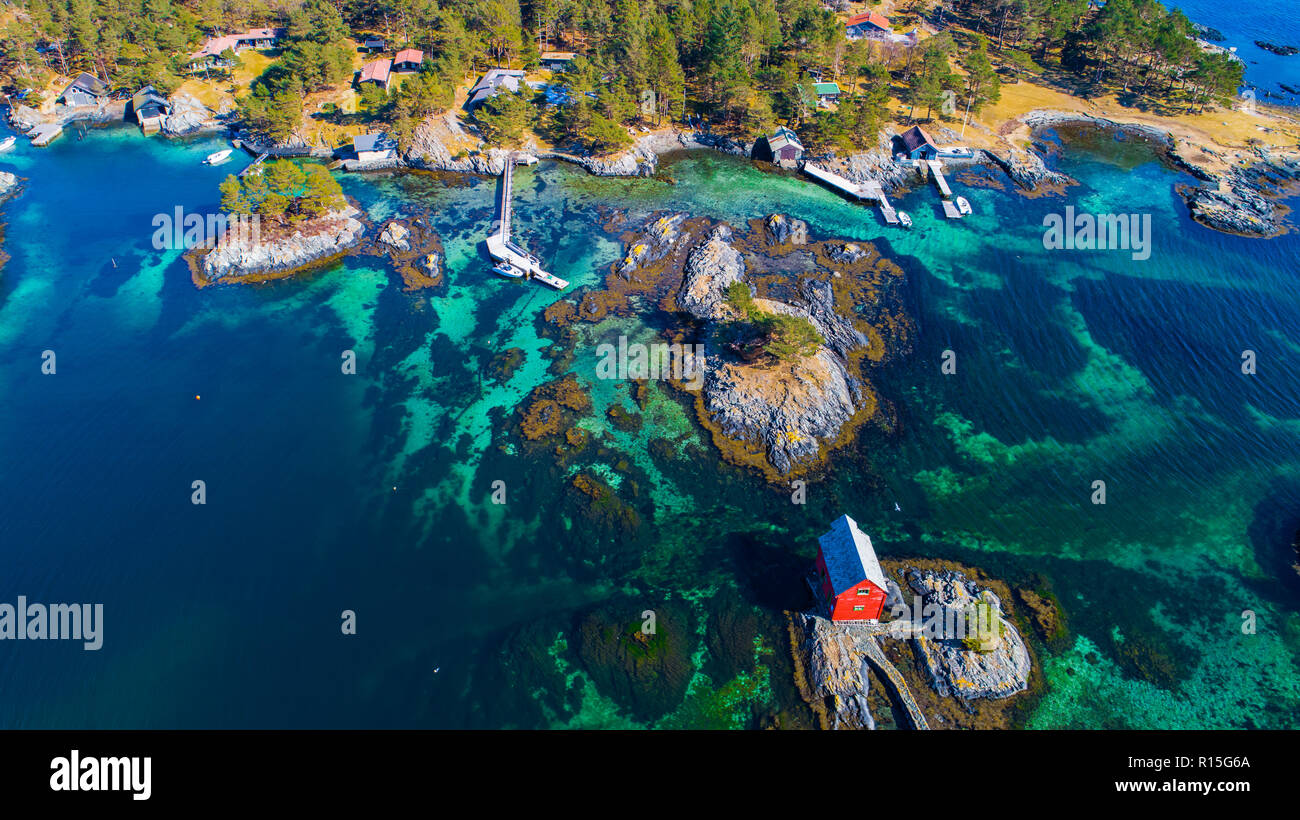 Aerial fjord view near Os village. Bergen, Norway Stock Photo - Alamy