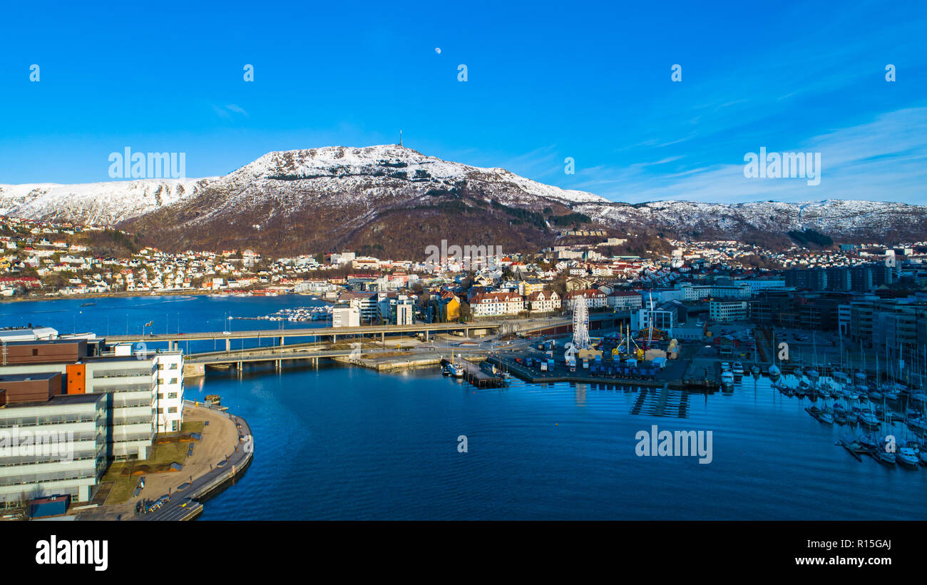 Aerial view of Bergen city. Norway Stock Photo - Alamy