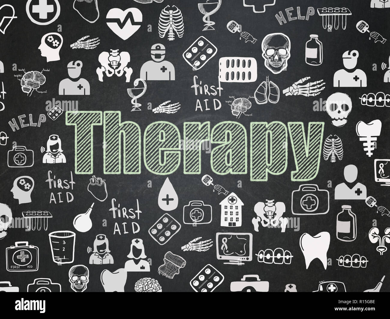 Health concept: Therapy on School board background Stock Photo - Alamy