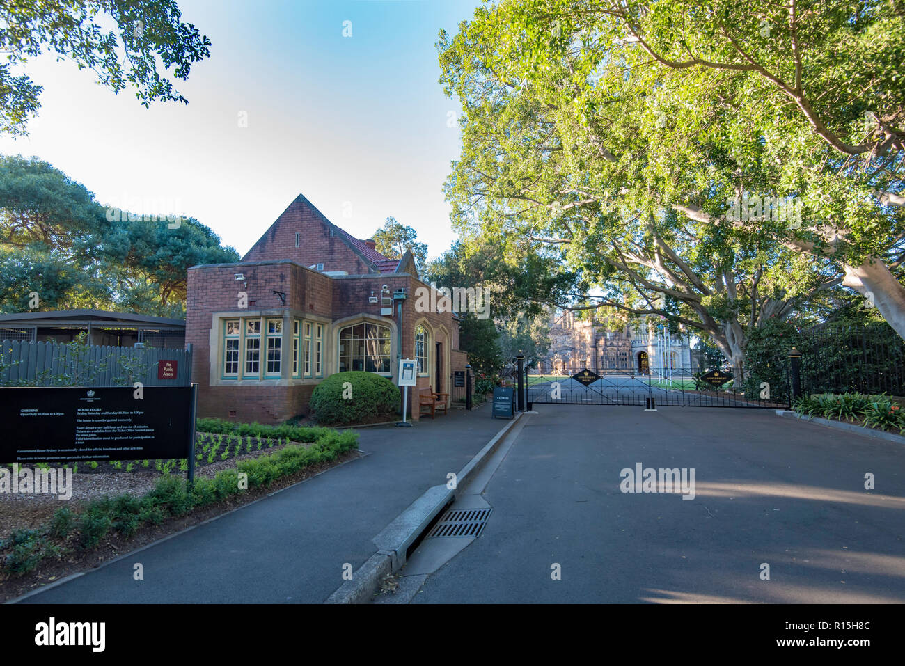 The entry gate to Government House, Sydney. Completed in 1847 and ...