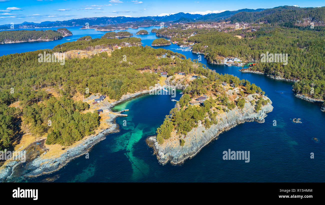 Aerial fjord view near Os village. Bergen, Norway Stock Photo - Alamy