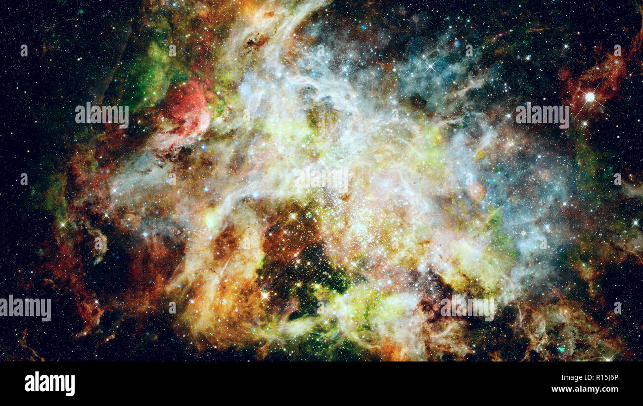 Nebula and galaxy in space. Science art. Elements of this image ...