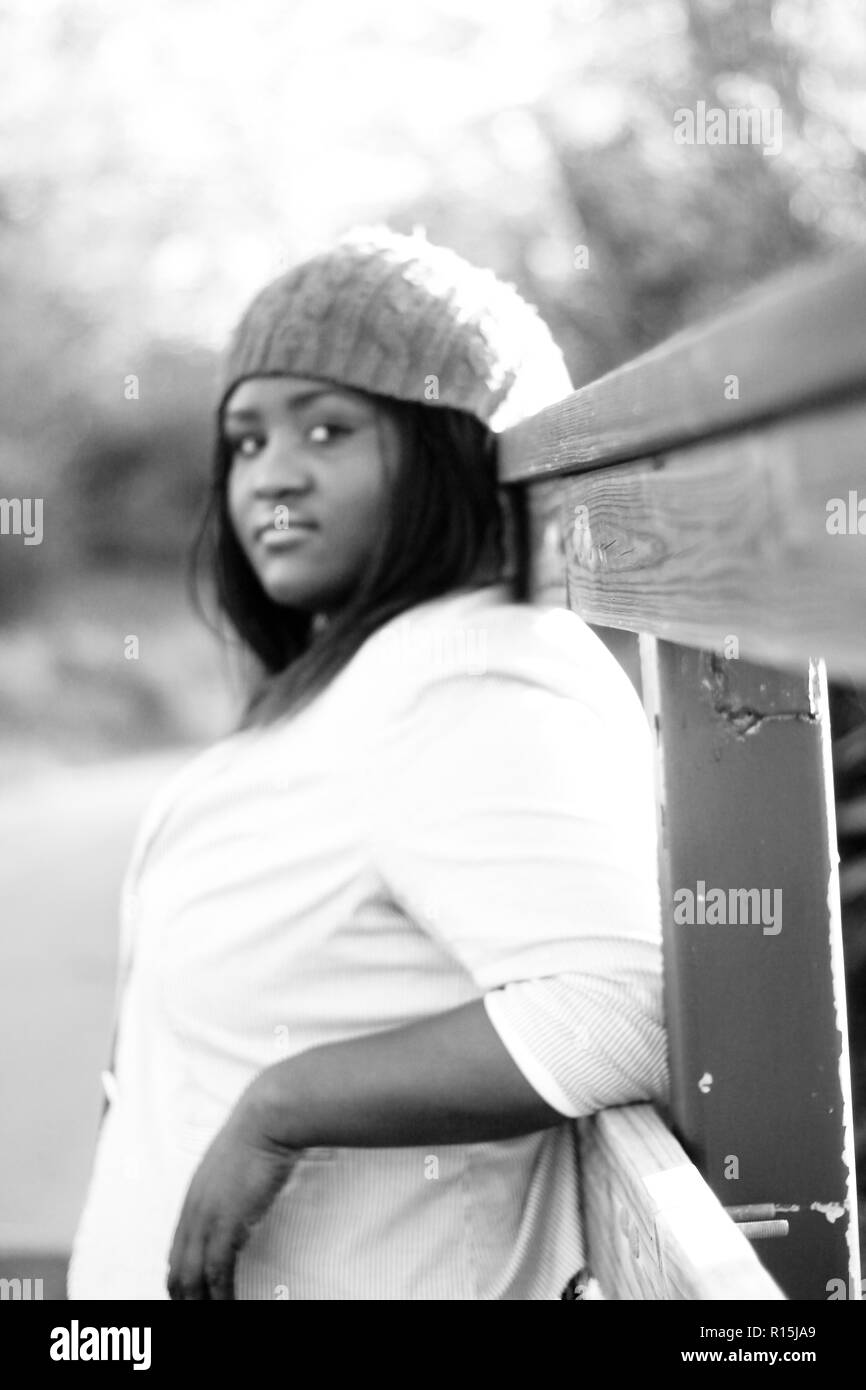 American African model poses for pictures in the nature Stock Photo - Alamy