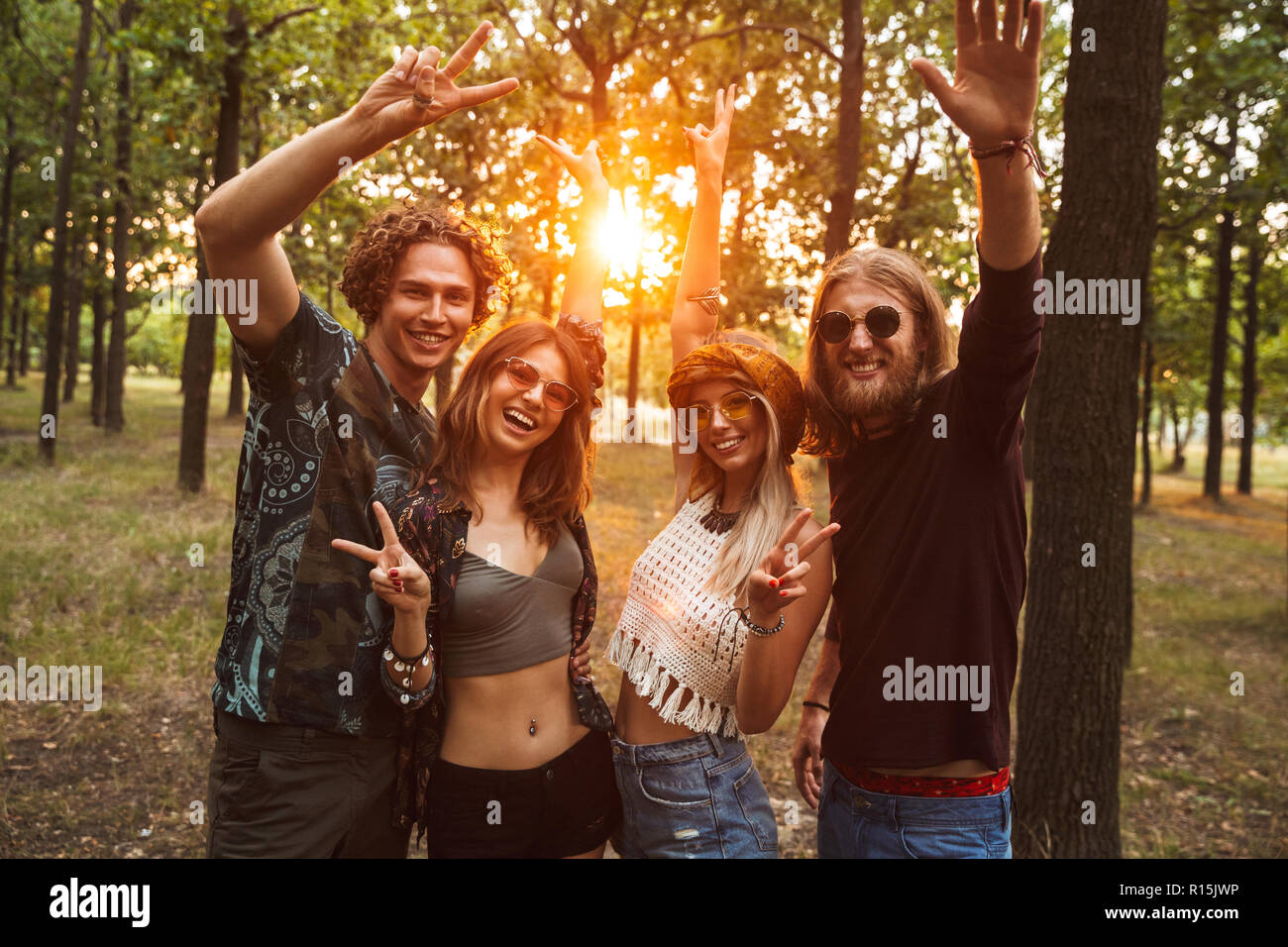 Hippie people group hi-res stock photography and images - Alamy