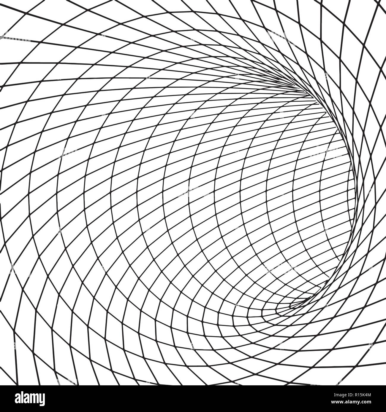 Tunnel or wormhole 3D surface tunnel.Grid texture Vector Stock Vector ...