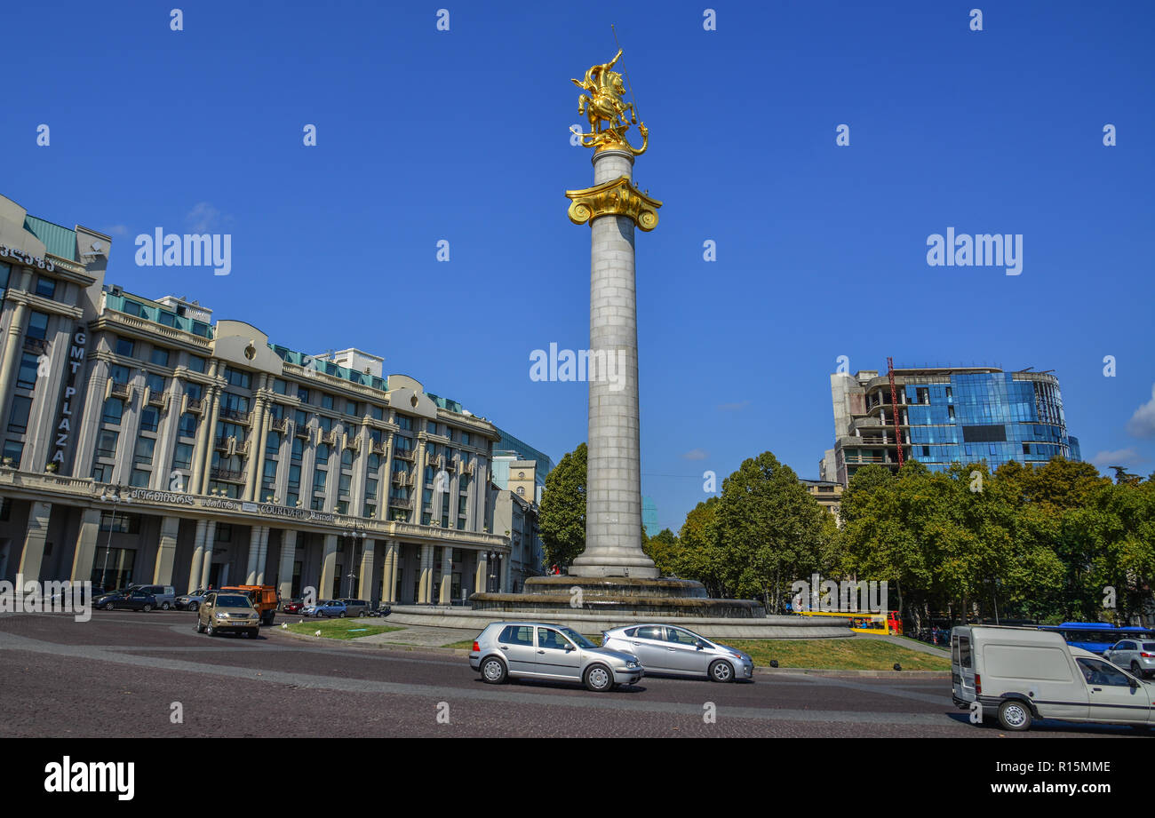 Tbilisi, Georgia - Sep 23, 2018. Freedom Square in Tbilisi, Georgia ...