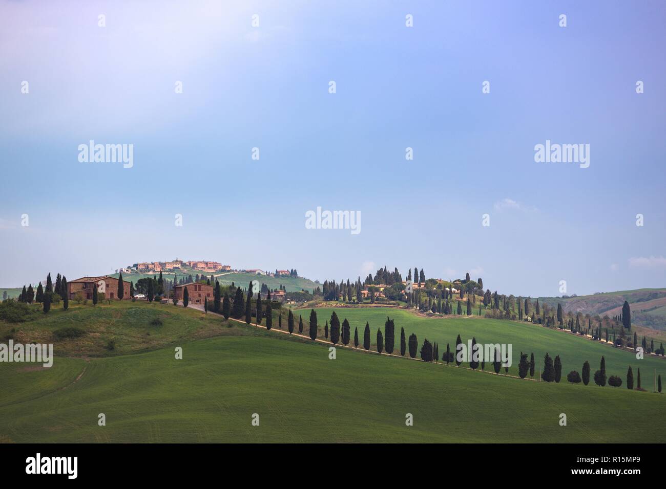 TUSCANY, ITALY APRIL 6, 2017: view of the view of typical Tuscan ...