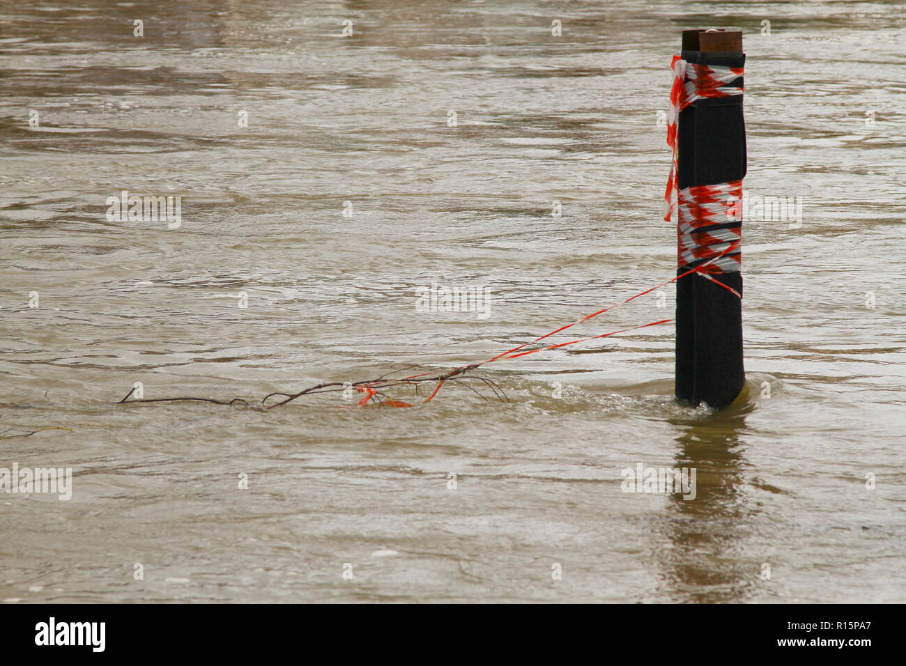 Pollution. Plastic pollution in the river Thames at Henley on Thames ...