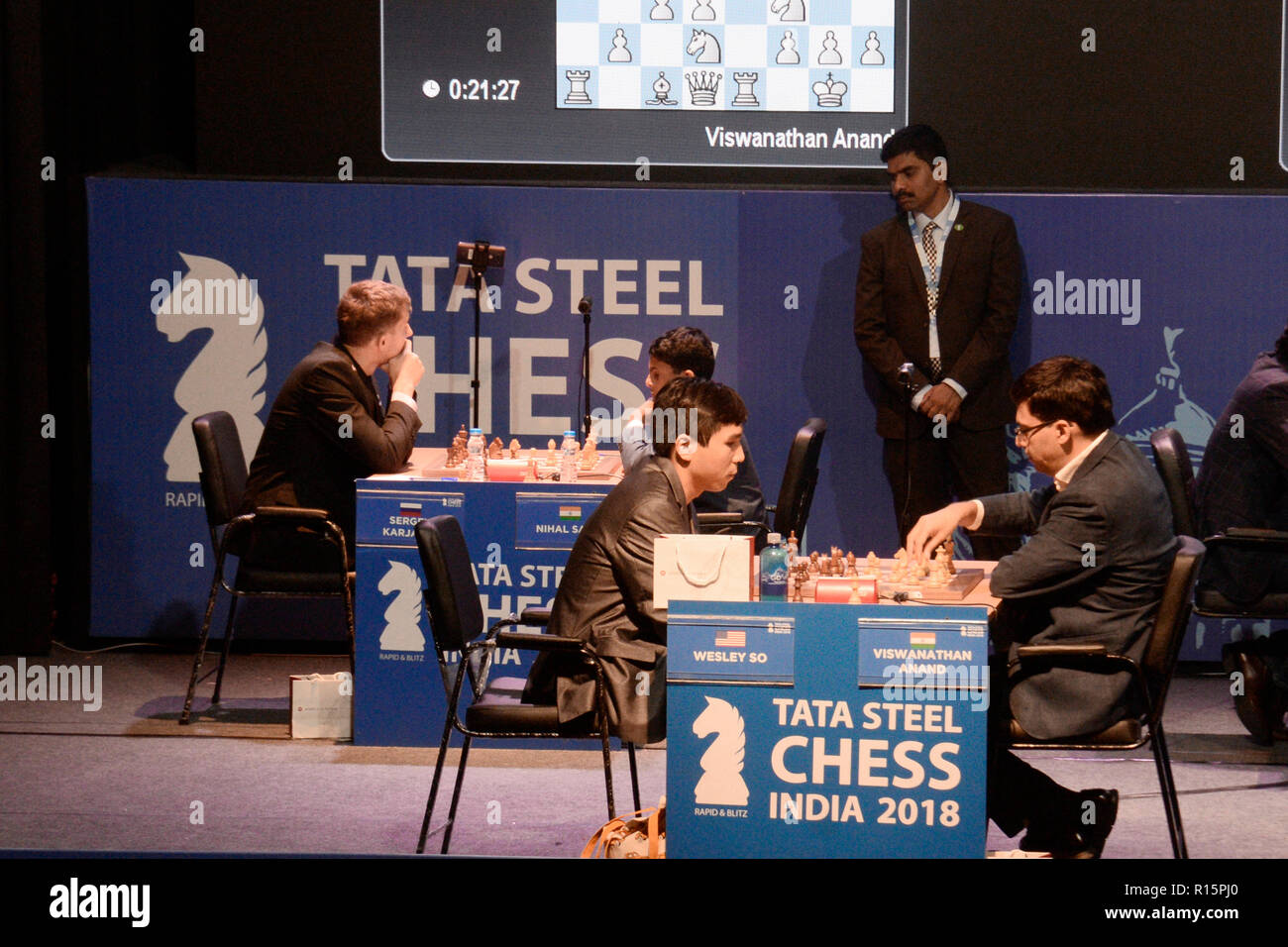 Kolkata, India. 09th Nov, 2018. Indian chess Grandmaster Viswanathan ...