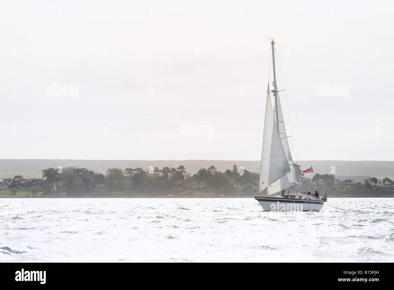 Yacht under sail at sea Stock Photo - Alamy