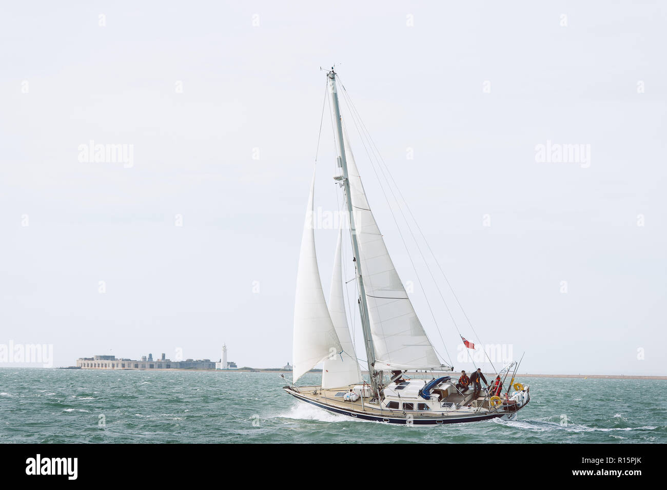 Yacht under sail at sea Stock Photo - Alamy