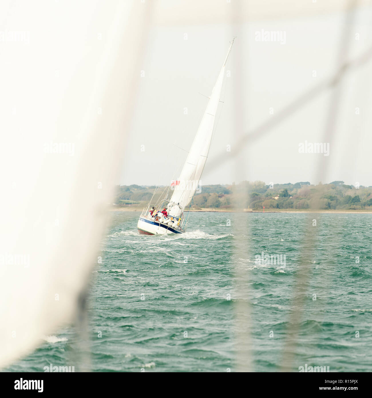 Yacht under sail at sea Stock Photo - Alamy
