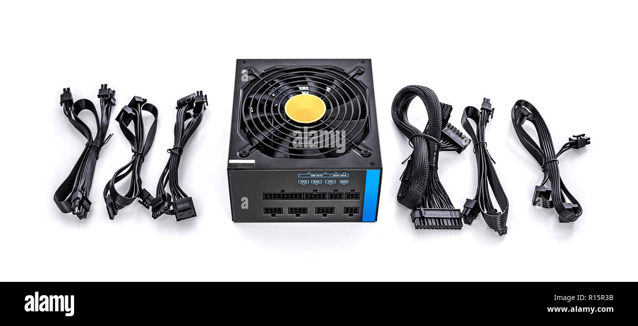 Power supply for computer isolated on white background Stock Photo - Alamy