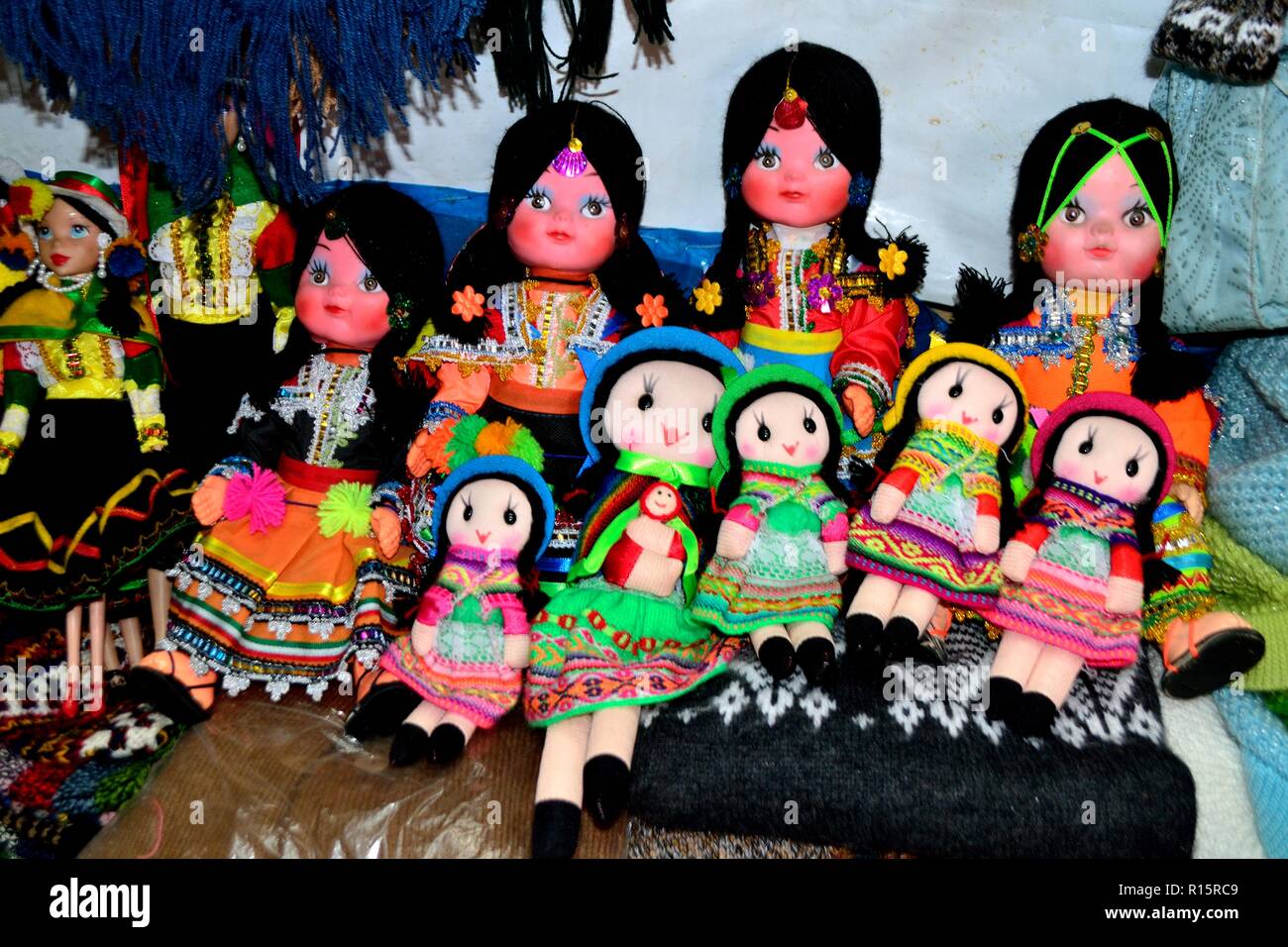Dolls- Market in HUARAZ. Department of Ancash.PERU Stock Photo - Alamy