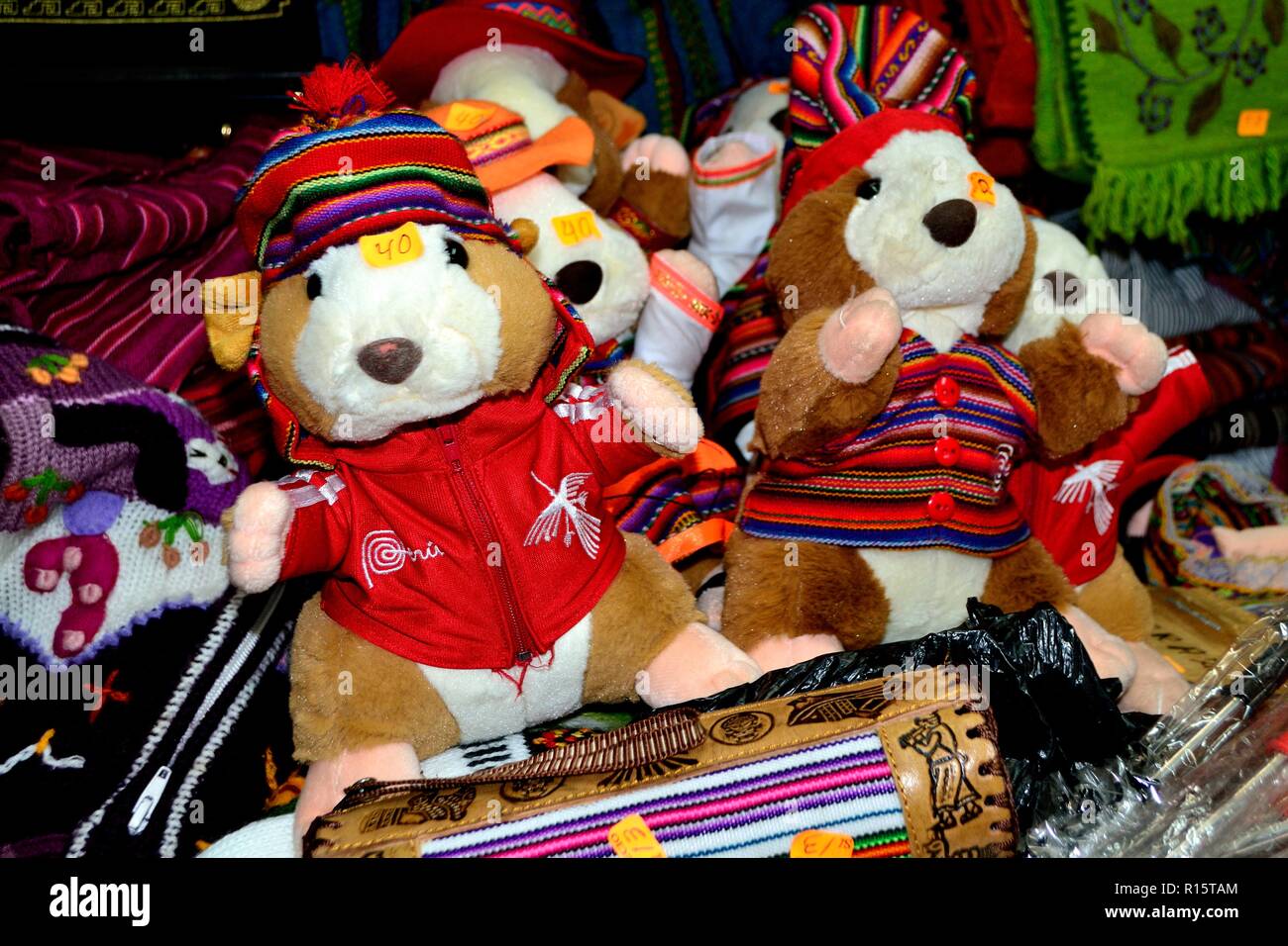 Guinea pig puppet- Market in HUARAZ. Department of Ancash.PERU Stock ...