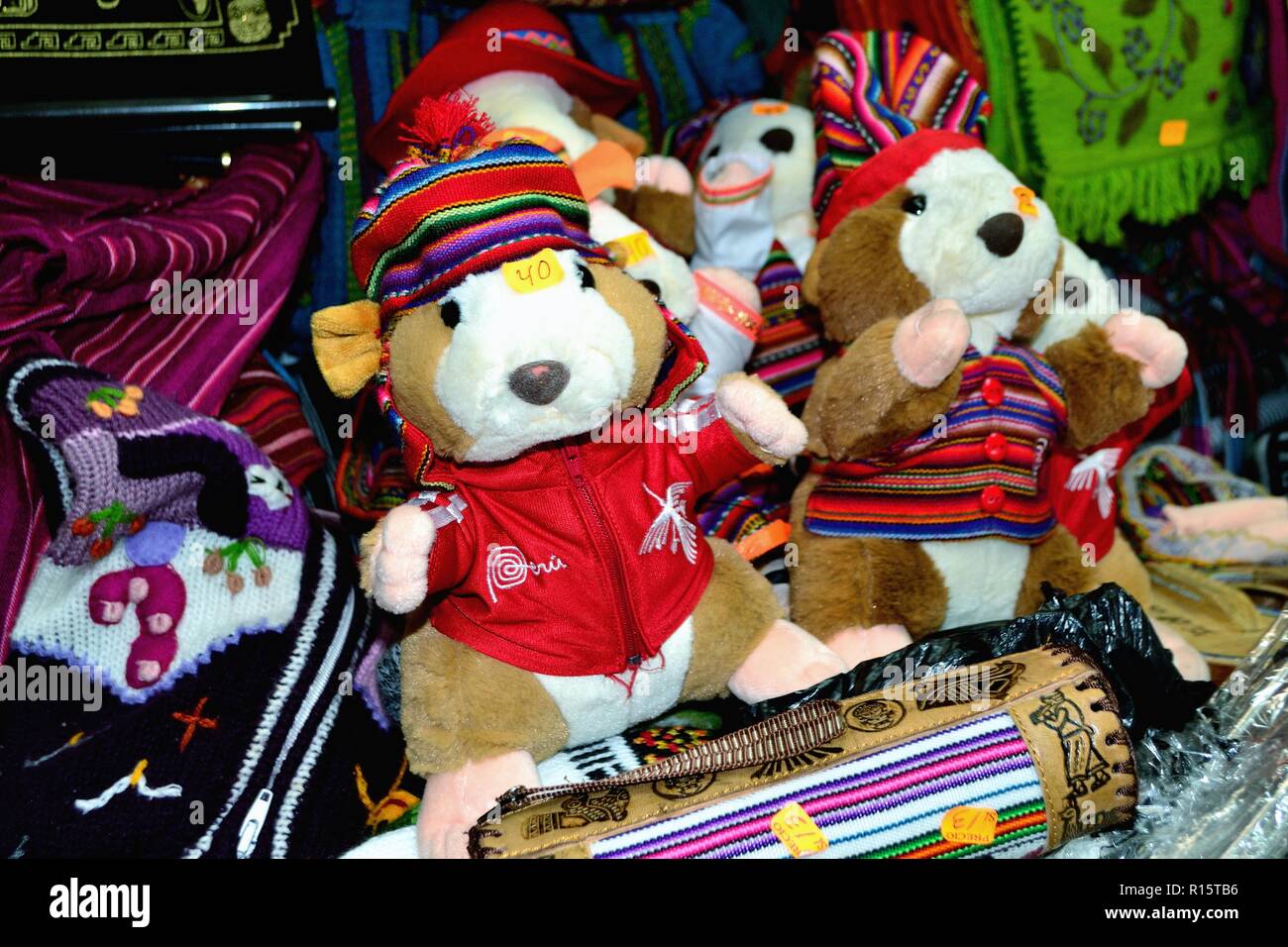 Guinea pig puppet- Market in HUARAZ. Department of Ancash.PERU Stock ...