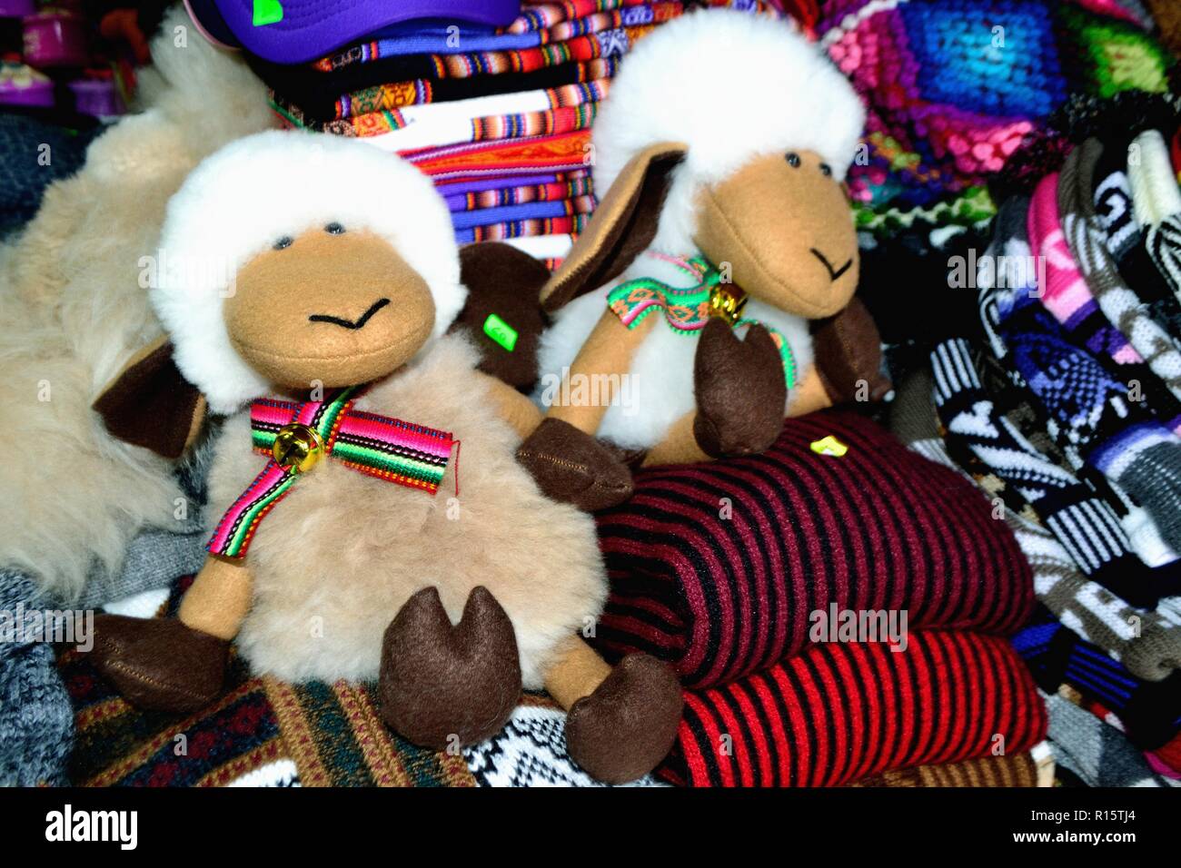 Sheep puppet - Market in HUARAZ. Department of Ancash.PERU Stock Photo ...