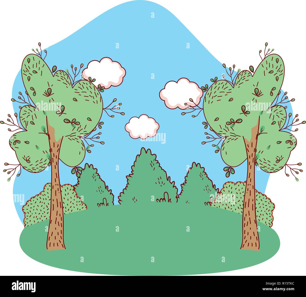 Peaceful park scenery Stock Vector Images - Alamy