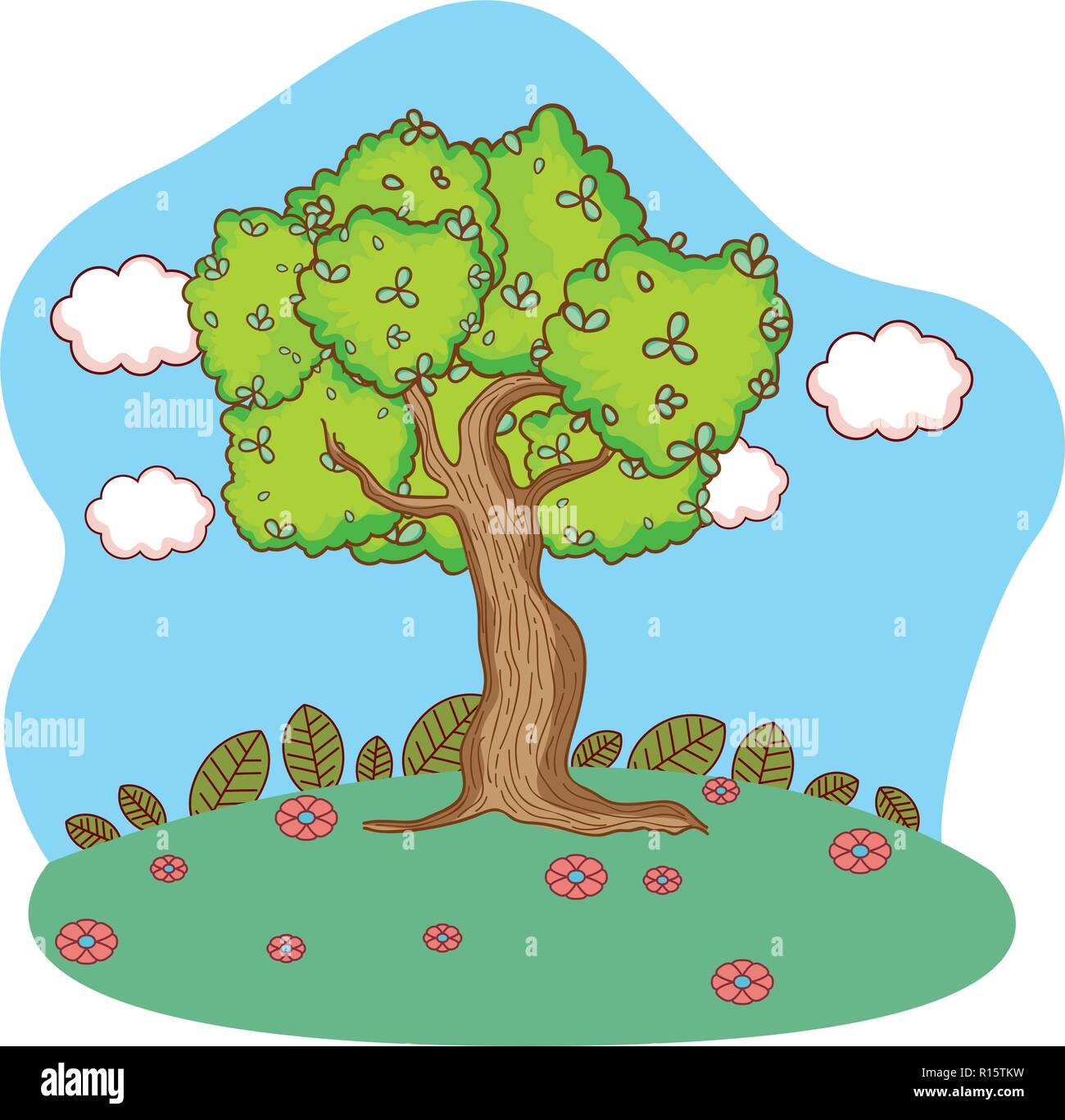outdoors landscape scenery cartoon Stock Vector Image & Art - Alamy