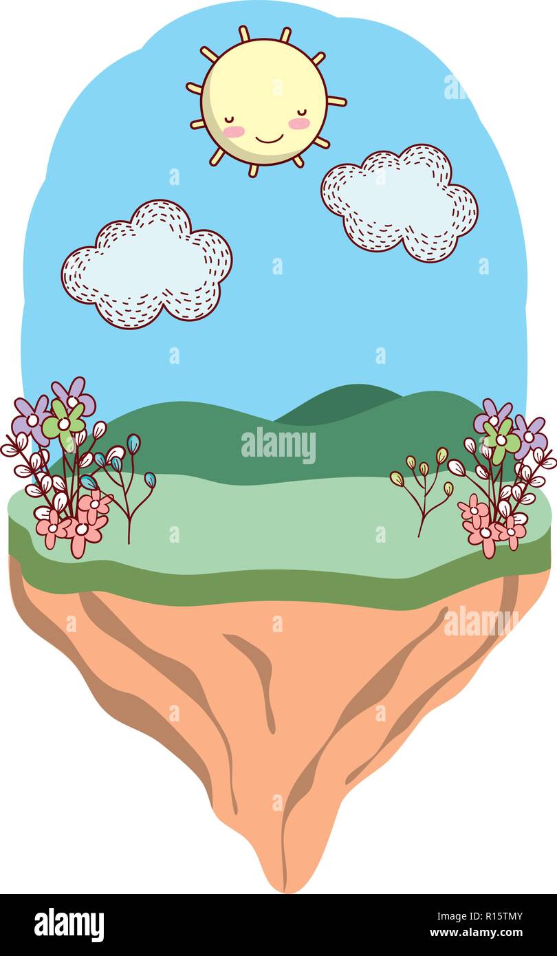 Scenic view idyllic sunny Stock Vector Images - Alamy