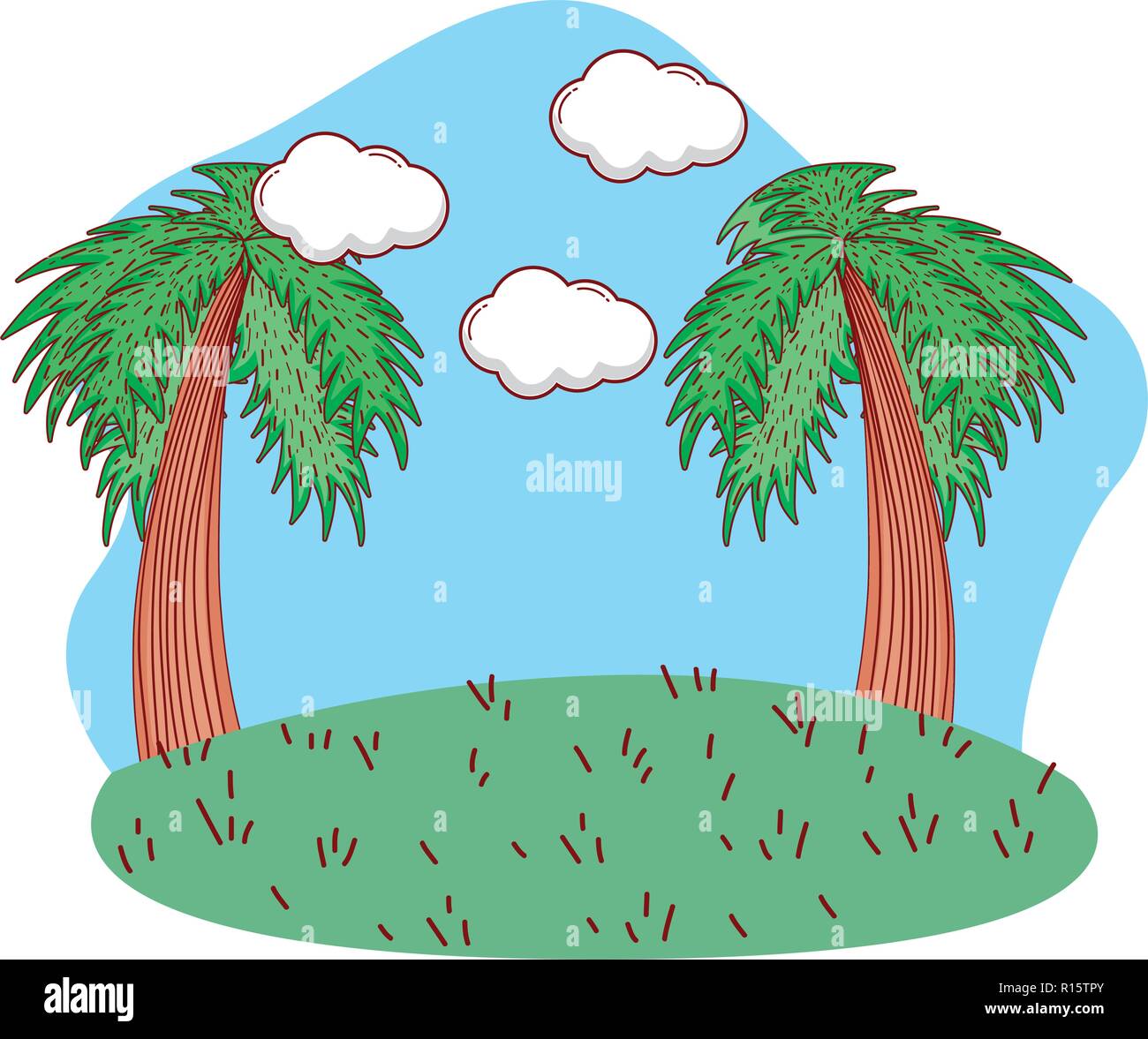 outdoors landscape scenery cartoon Stock Vector Image & Art - Alamy