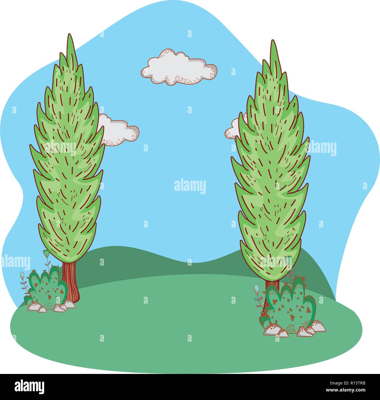 outdoors landscape scenery cartoon Stock Vector Image & Art - Alamy