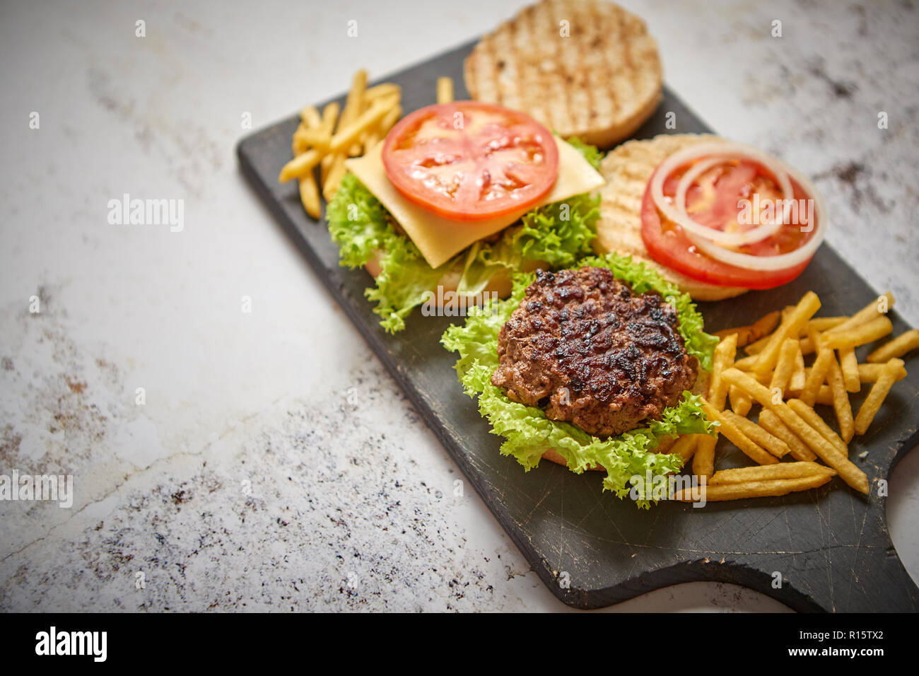 Side view burgers hi-res stock photography and images - Alamy
