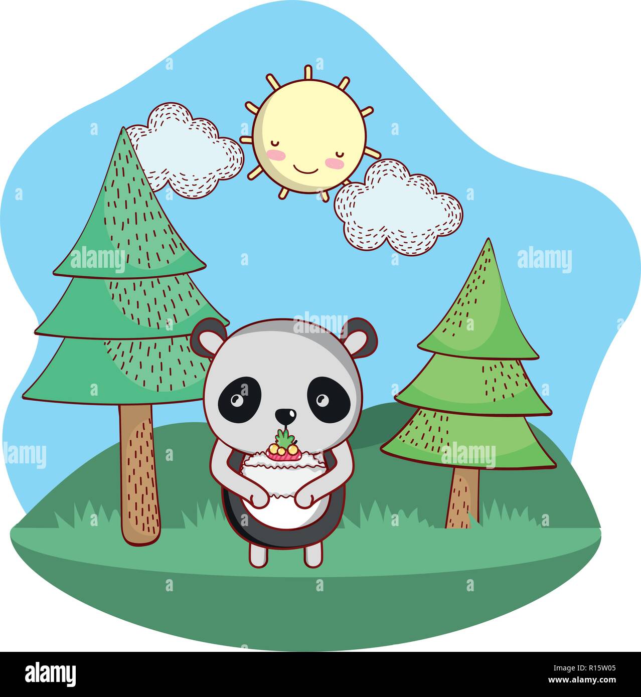 panda bear outdoors cartoon Stock Vector Image & Art - Alamy