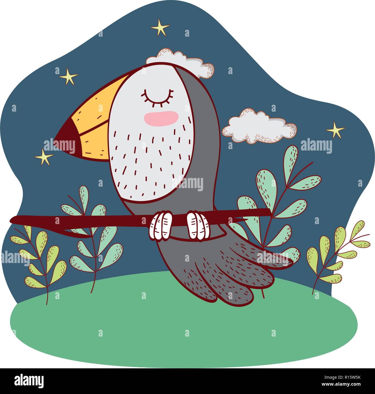 bird outdoors landscape scenery cartoon Stock Vector Image & Art - Alamy