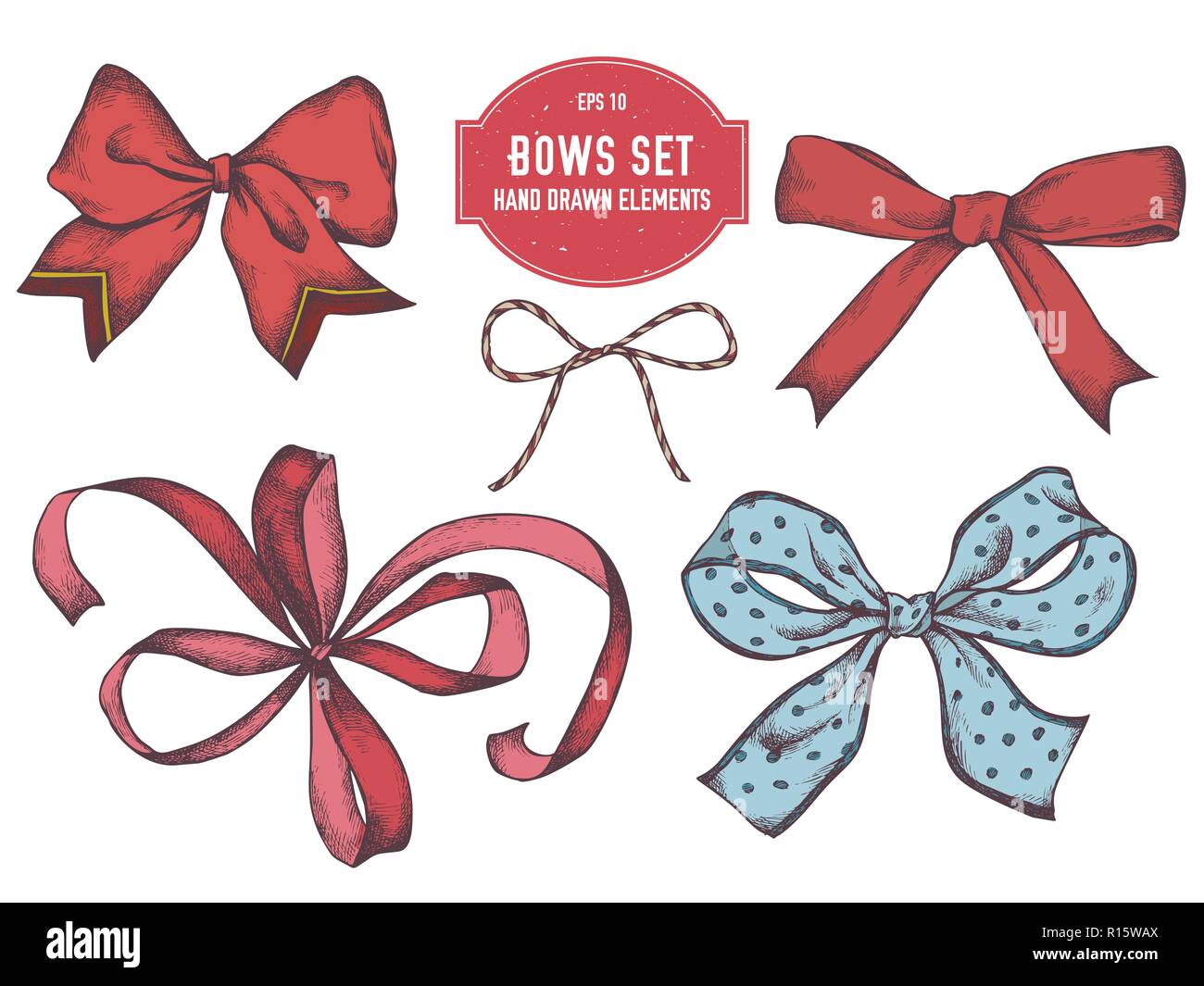 Vector collection of hand drawn bows Stock Vector Image & Art - Alamy