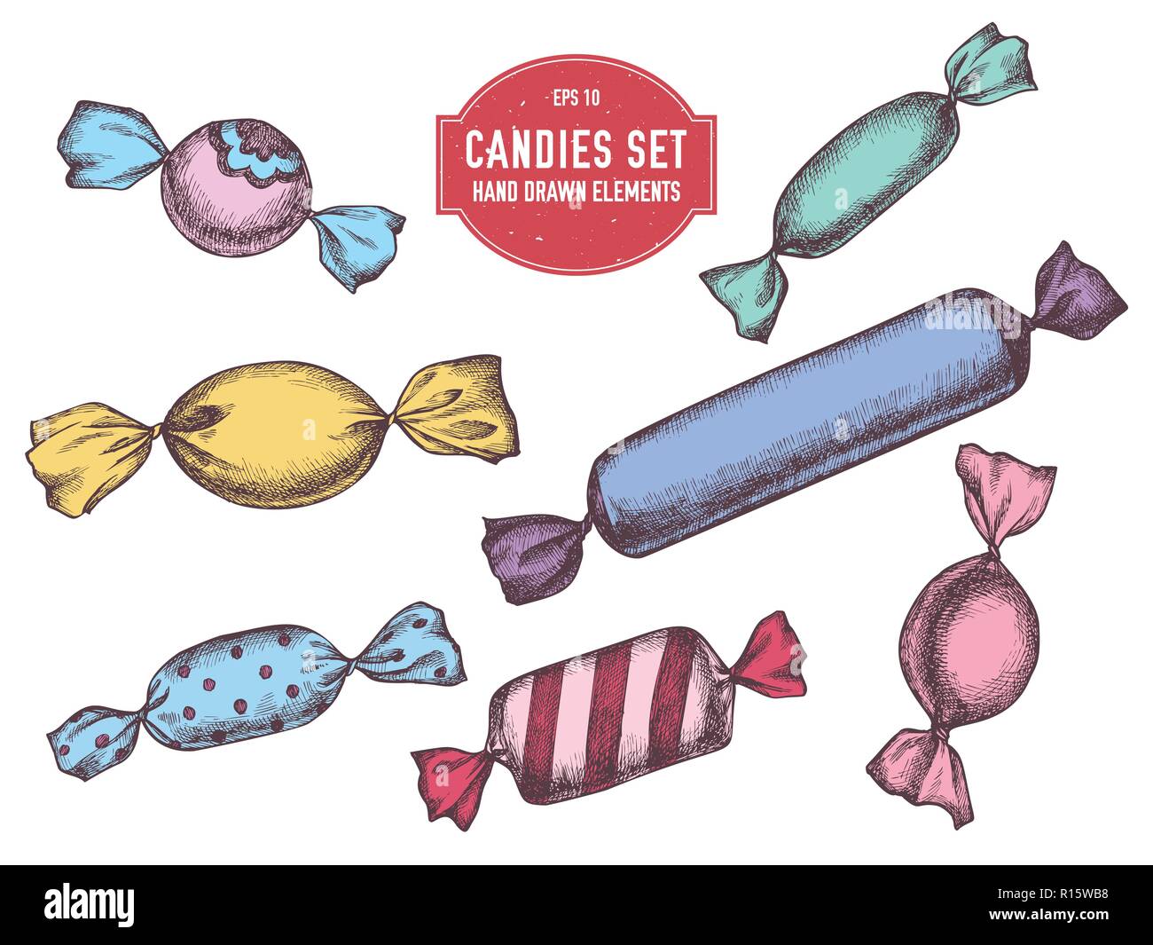 Vector collection of hand drawn sweets Stock Vector Image & Art - Alamy