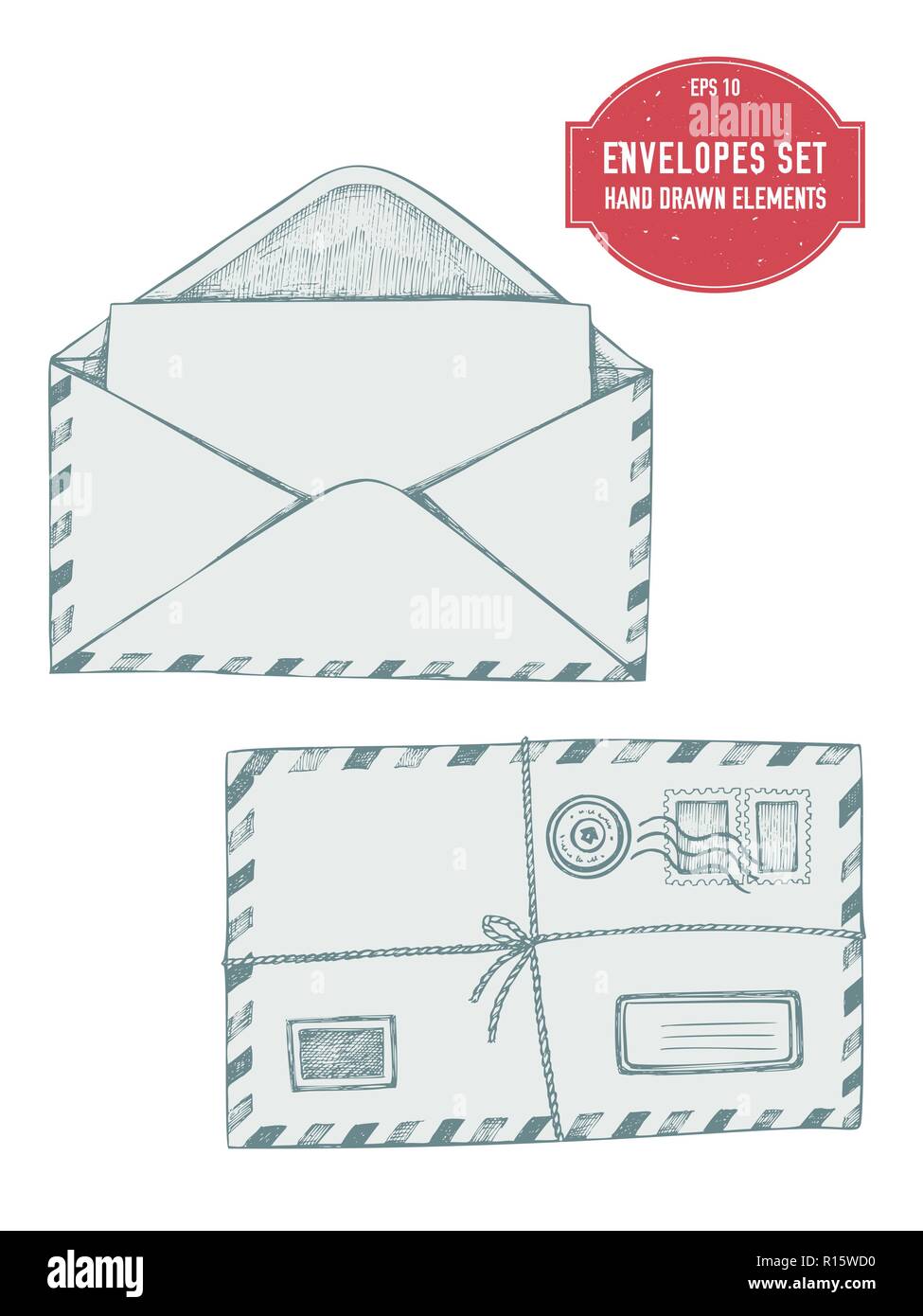 Vector collection of hand drawn envelopes Stock Vector Image & Art - Alamy