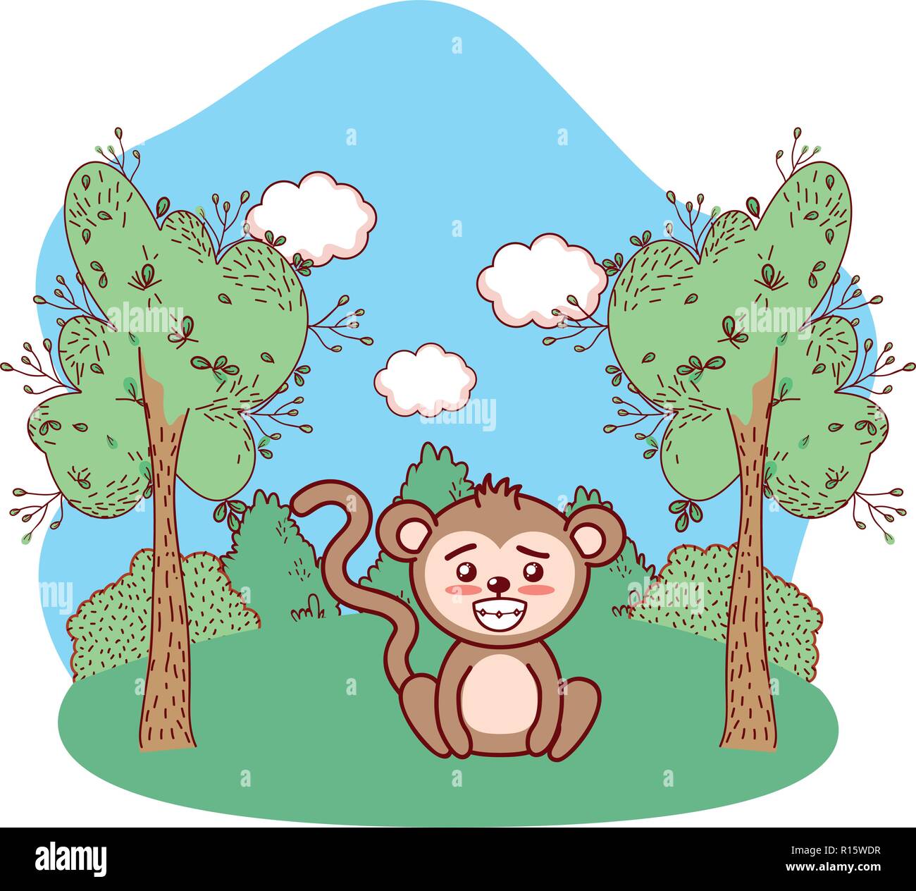 Monkey view Stock Vector Images - Alamy