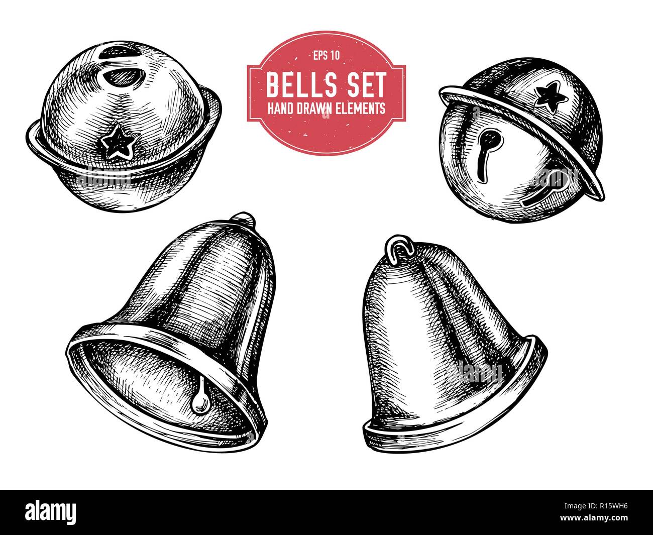 Vector collection of hand drawn bells Stock Vector Image & Art - Alamy