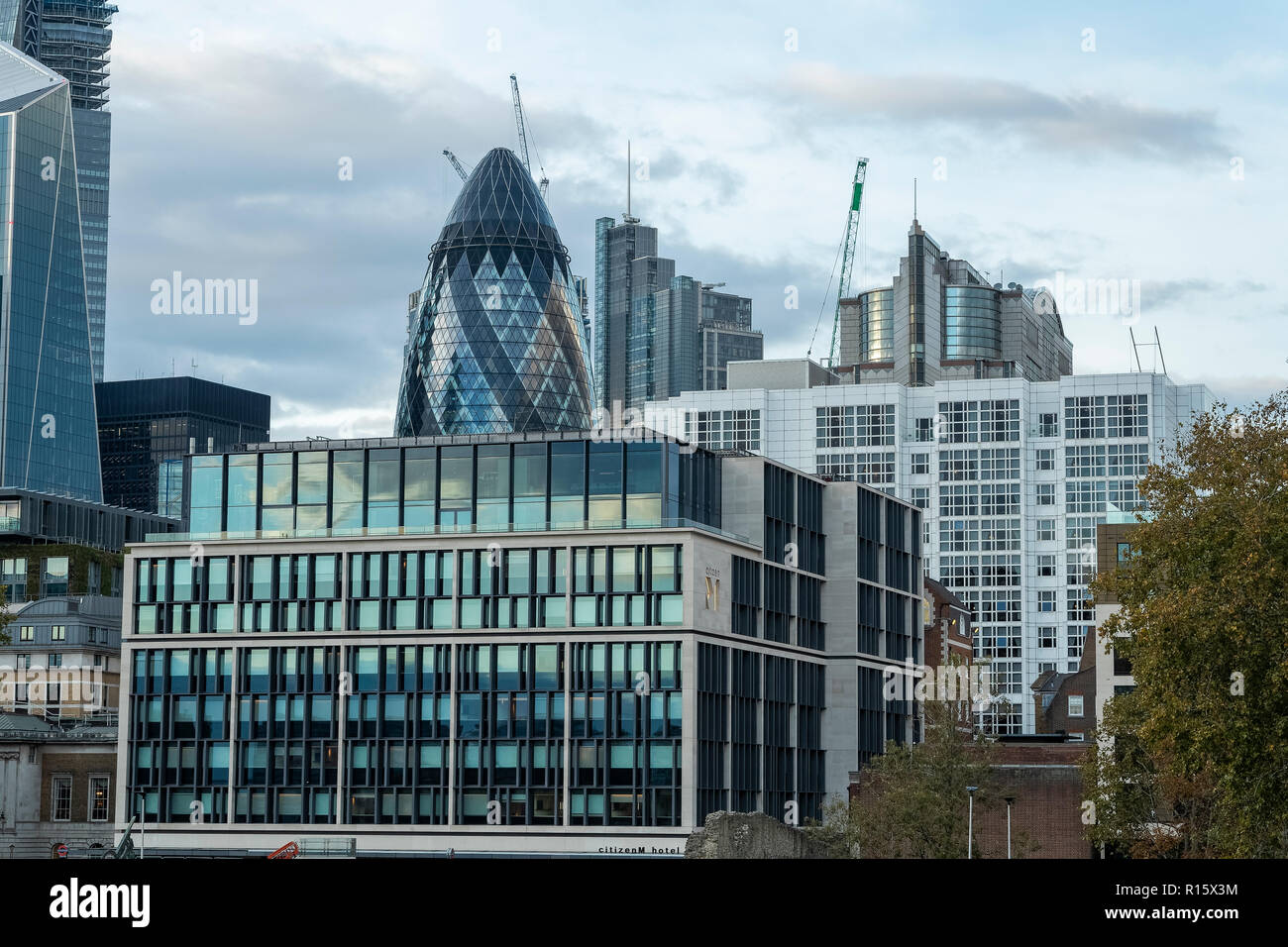 Citizen M Hotel and Gerkin in London Stock Photo - Alamy