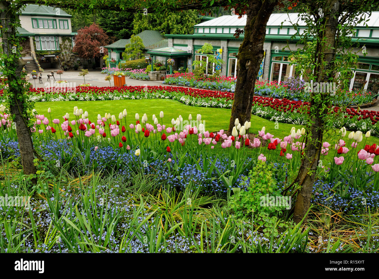 Butchart Gardens- Patios and visitor center gardens, Victoria, BC ...