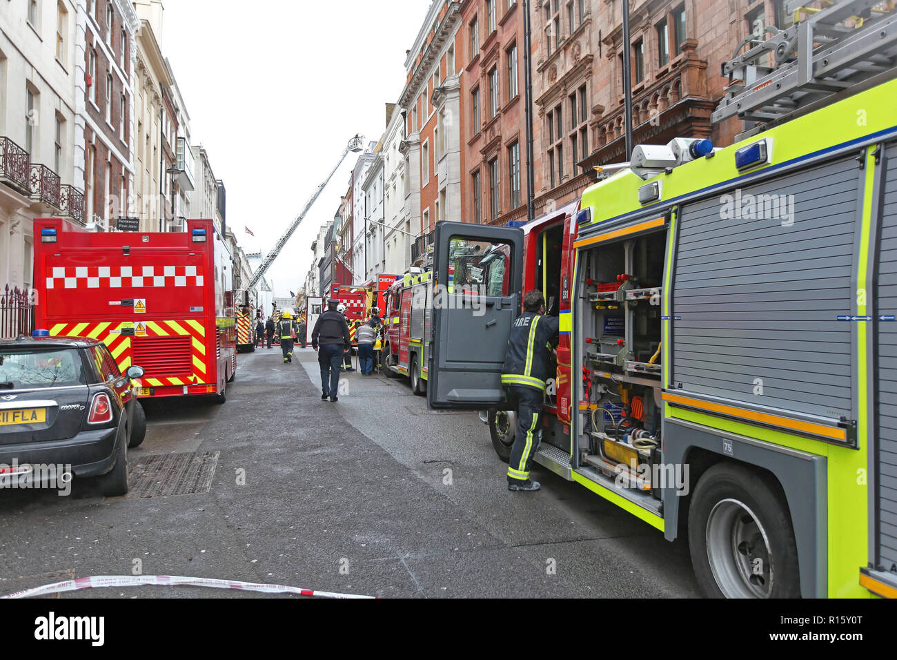 London, United Kingdom - January 28, 2013: Fire Fighters Brigade With ...