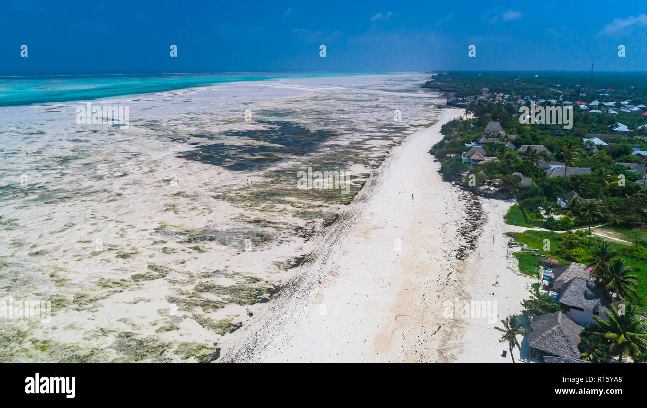 Aerial. Jambiani village, Zanzibar. Tanzania Stock Photo - Alamy