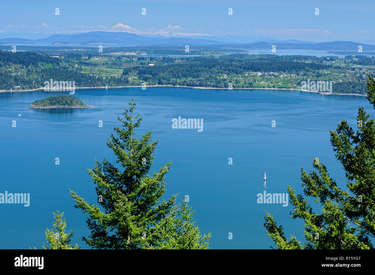 Gulf Islands and the Inner Straits from the Malahat Summit, Malahat, BC ...